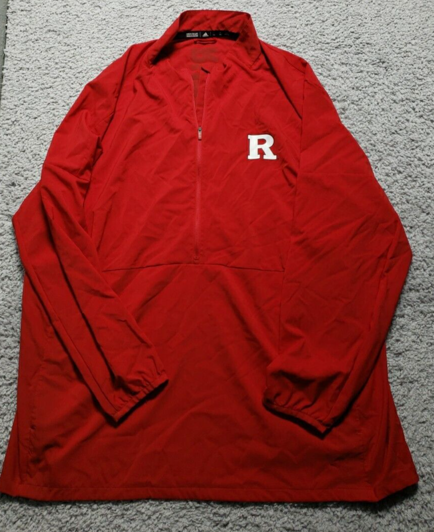 Rutgers Jacket Mens 2XL Red Windbreaker Scarlet Knights NCAA Adidas ...