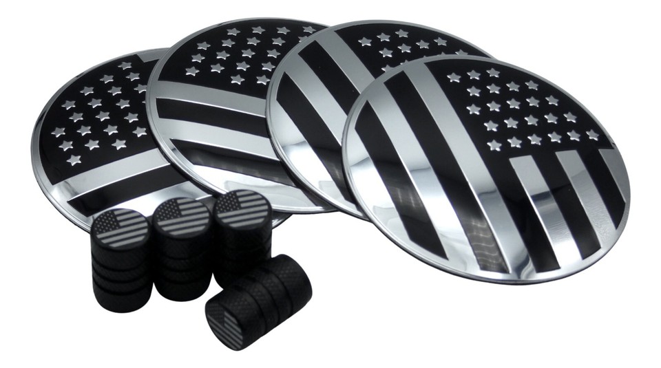 American Flag Wheel Center Hub Cap Sticker Decal 56mm 2.20" + Tire ...