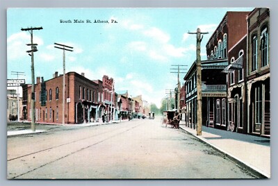 ATHENS PA SOUTH MAIN STREET ANTIQUE POSTCARD | eBay