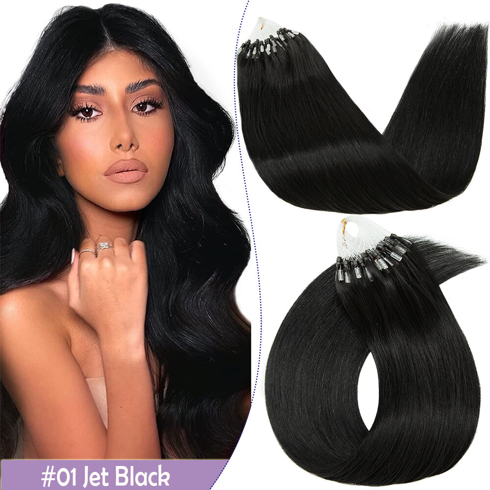 Caramel Micro Loop Nano Ring Beads Remy Human Hair Extensions Thick 16 ...