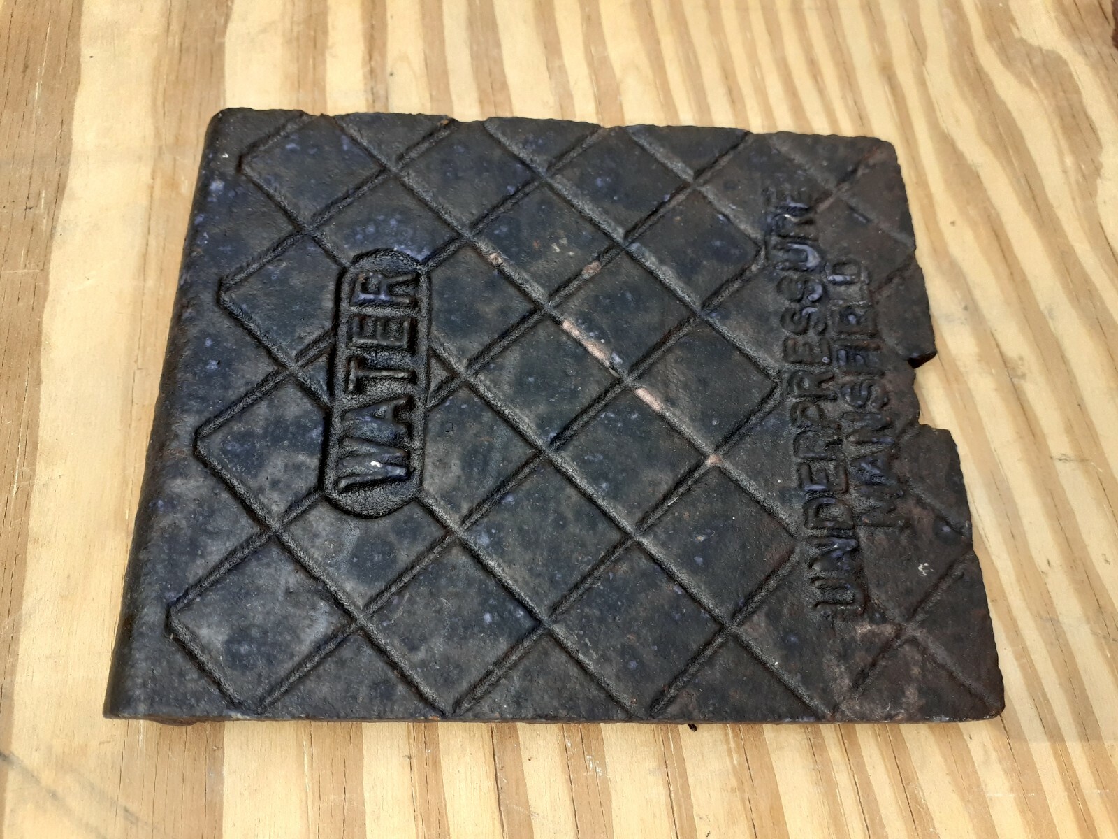 Vintage Old Style Cast Iron Water Meter Cover old rare 1950's Mansfield ...