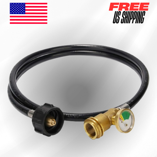 Propane Tank Extension Hose 5', Gauge Converts POL LP Tank to QCC1 for ...