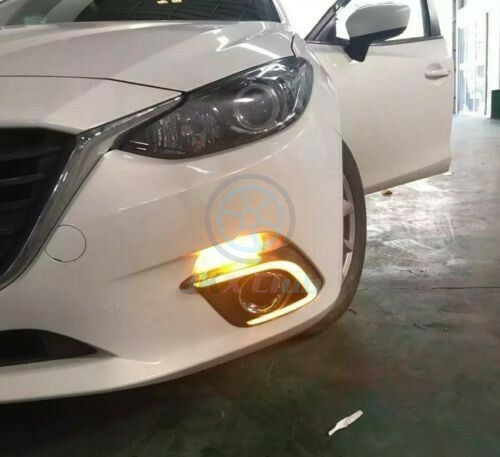 A Pair DRL LED Daytime Running Lights fog lamp light h For Mazda 3 2P ...
