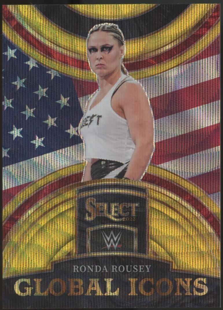 2023 Panini Select WWE - Global Icons Ronda Rousey #21 Gold Wave Prizm ...