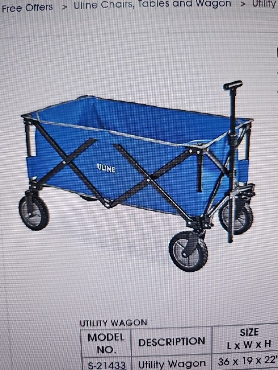 Uline Folding Wagon ULINE Utility Wagon, Collapses To Portability,
