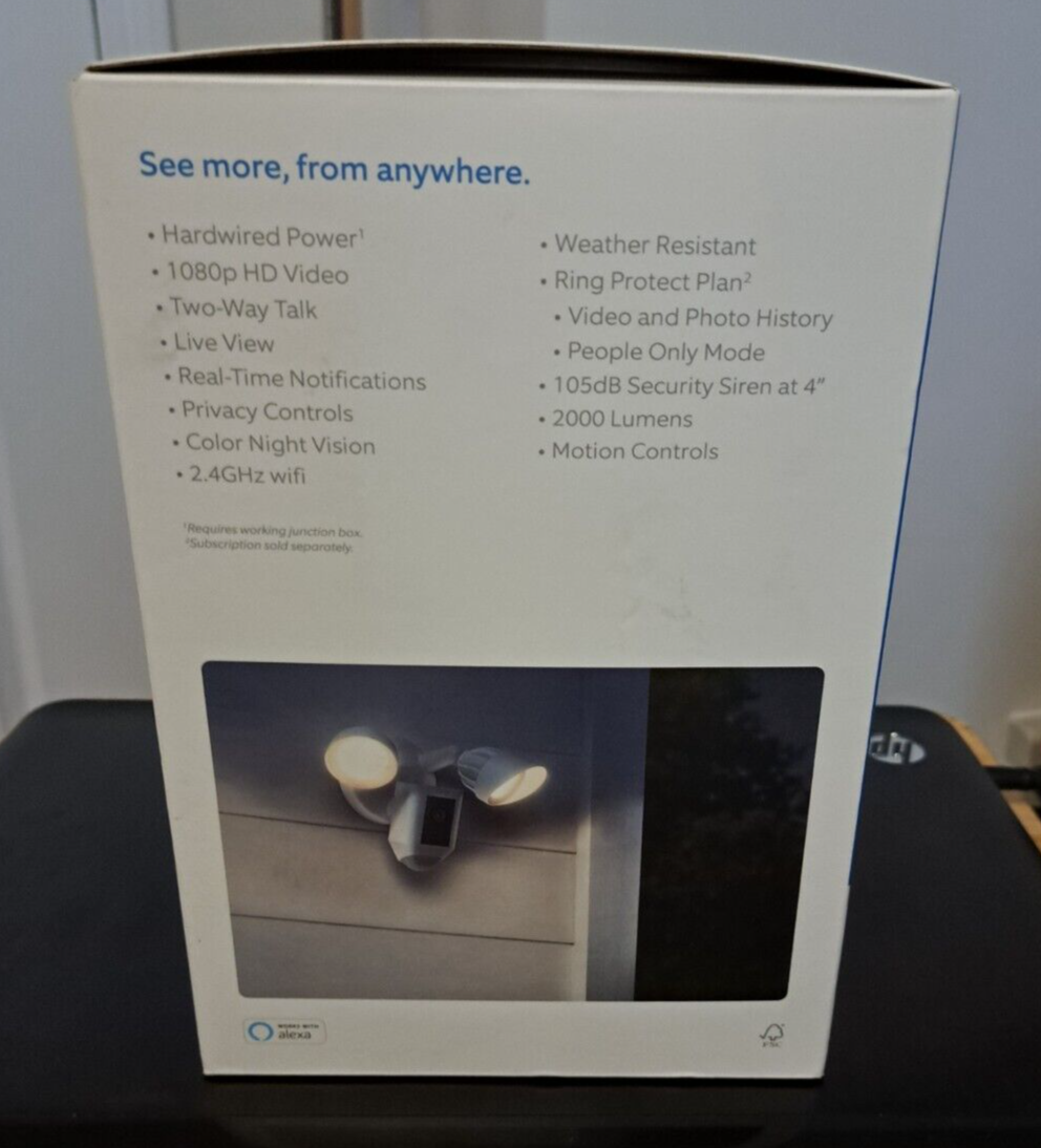 Ring - Floodlight Cam Plus Outdoor Wired 1080p Surveillance Camera ...