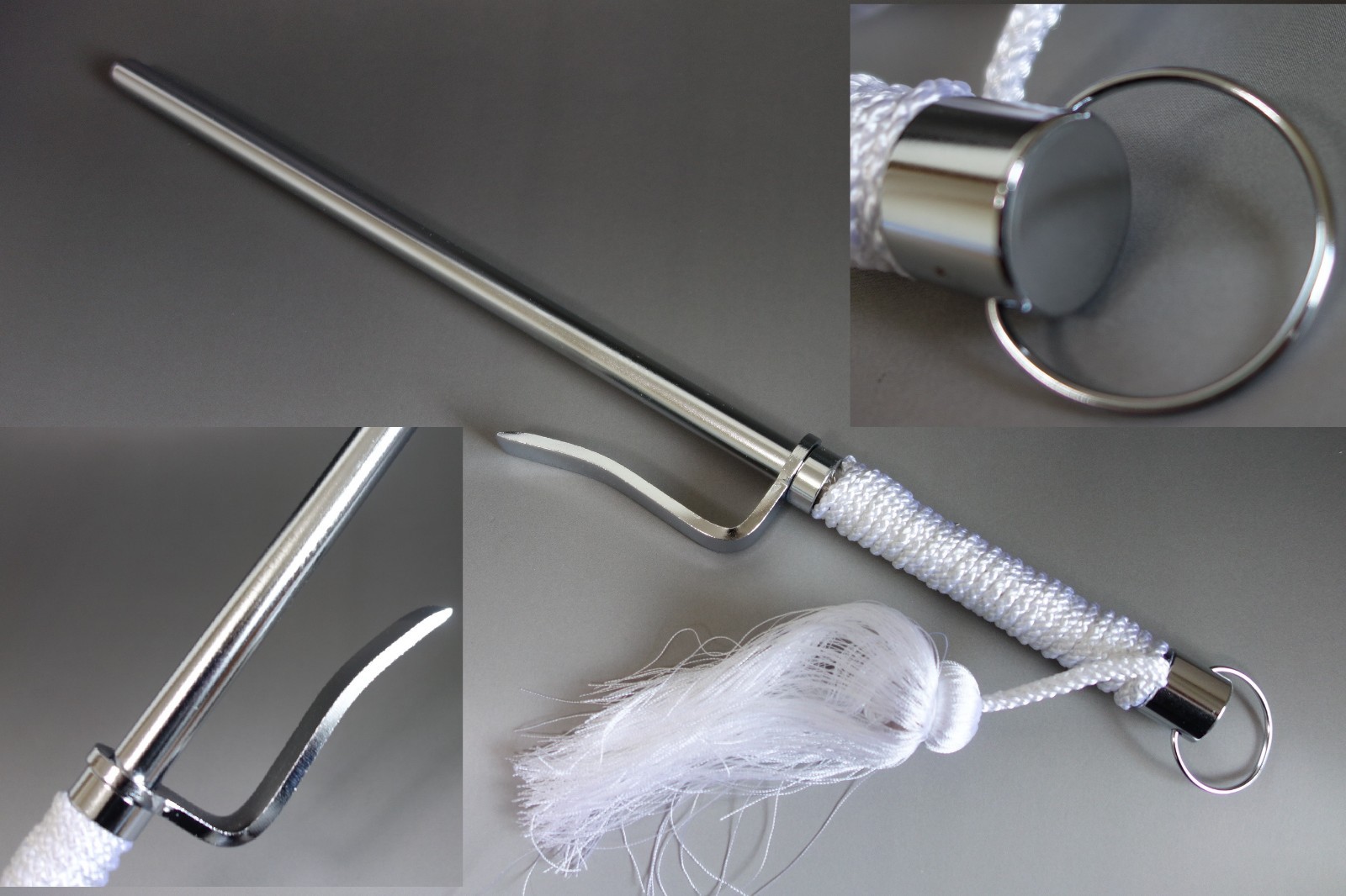 Jutte Jitte Japanese traditional weapon White fusa tufting Edo period ...