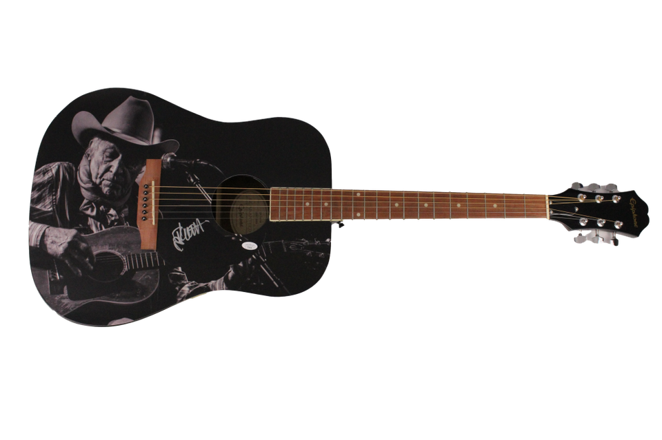 RAMBLIN JACK ELLIOTT SIGNED AUTOGRAPH CUSTOM 1/1 GIBSON EPIPHONE GUITAR ...