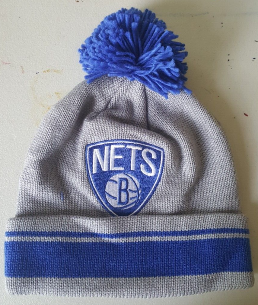 Mitchell & Ness Brooklyn Nets NBA Knit Beanie Winter Hat Team Logo Blue ...