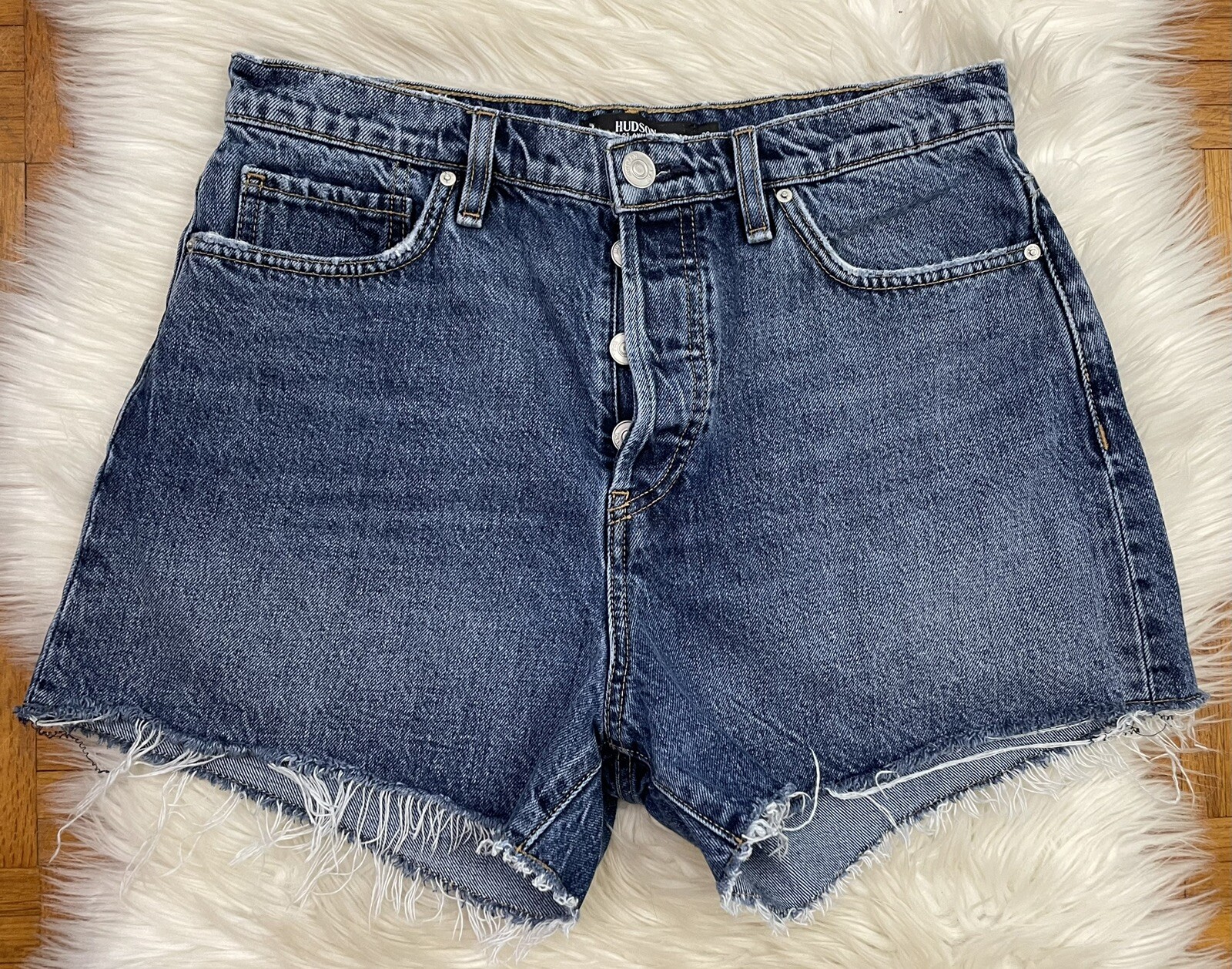 Hudson Cara Classic Denim Shorts High Rise Blue Size … - Gem