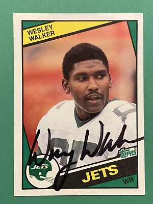 WESLEY WALKER Signed 1984 Topps #158 NY Jets Cal Golden Bears Autograph ...