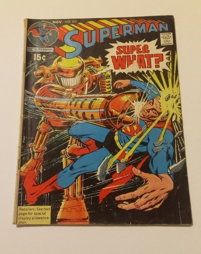 SUPERMAN #231 DC Comics November 1970 Super What? | eBay