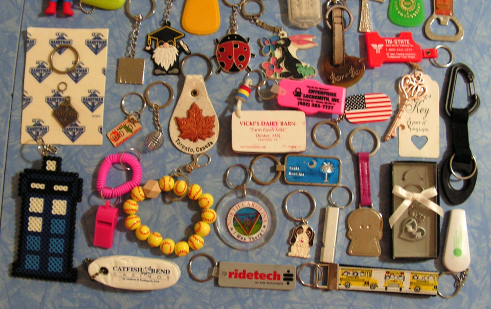 Lot of 48 Different Vintage to New Keychains Key Ring Collection | eBay