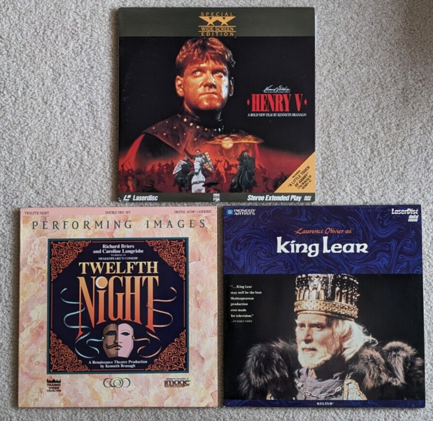 THREE Shakespeare Plays On Laserdisc: Twelfth Night; King Lear; Henry V | eBay