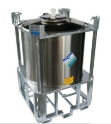 1000 LITRE STAINLESS STEEL IBC TANK FOR DANGEROUS GOODS POWDERS HIGH ...