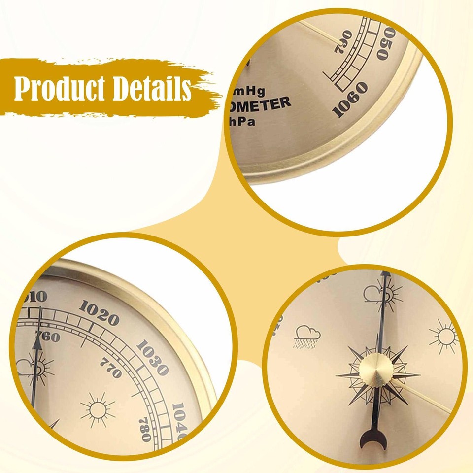 Barometer Barometric Pressure Gauge Diameter 3.54inch Lightweight Round ...