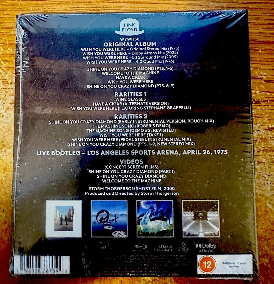 Pink Floyd - Wish You Were Here, 50th Anniversay Blu ray (Atmos, Quad ...