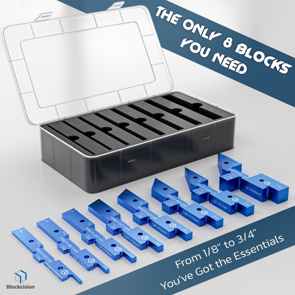 8PCS Blockcision Setup Blocks Woodworking Tools - 8 PCS Height Gauge ...
