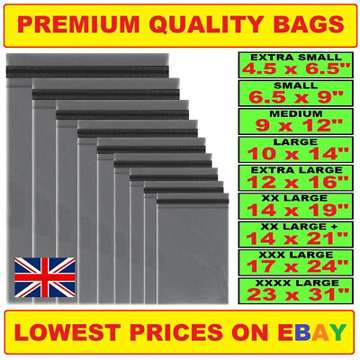 Strong Grey Plastic Mailing Bags Poly Postage Post Postal Self Seal ...