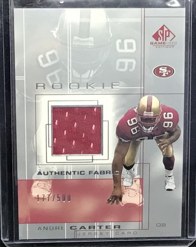 2001 SP Game Used Fabric #120 Andre Carter /500 Jersey San Francisco ...