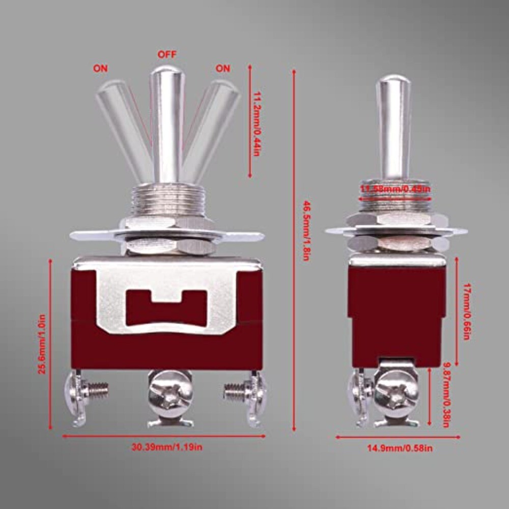 2Pcs 250V Rocker Toggle Switch 15A ON/Off/ON Heavy Duty Switches Car | eBay