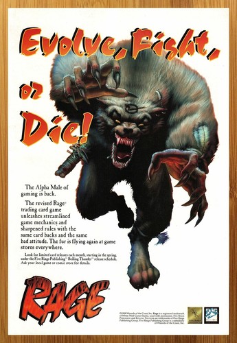 1998 Rage CCG Vintage Print Ad/Poster Werewolf TCG Trading Card Game ...