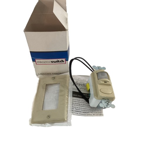 Wall Switch Box Occupancy Sensor, 2025 sq ft Passive Infrared, Ivory ...