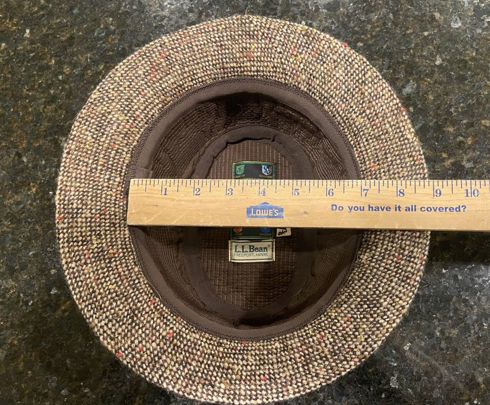 Vintage DAVID HANNA L.L. BEAN Irish Tweed Fedora Hat 7 3/4 Speckled ...