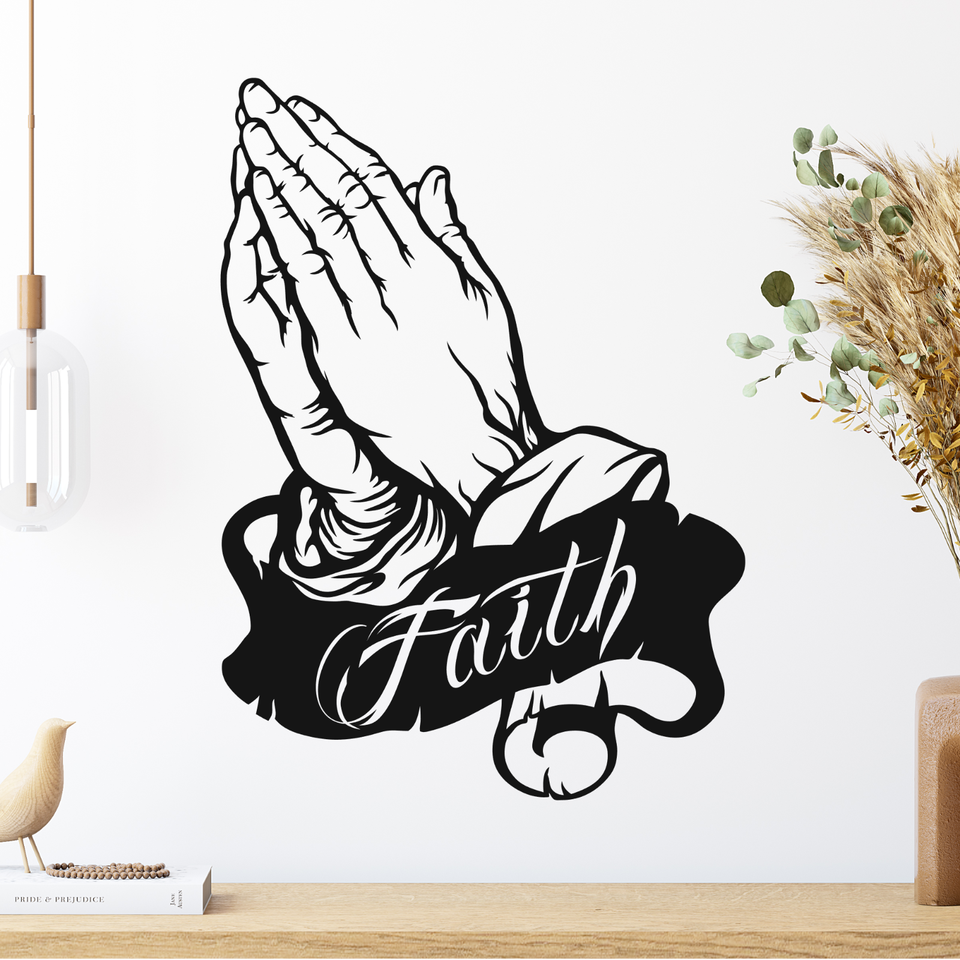 Praying Hands Faith Decal Stickers Religious Car Wall Art Tumbler 22 ...