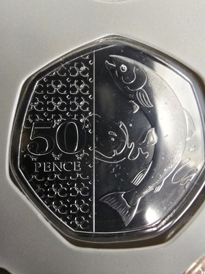 2023 Atlantic Salmon 50p Coin Stunning Condition Crown Rarest Fifty ...