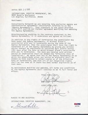 Rob Lowe Signed Contract Autograph Auto PSA/DNA AD70748 | eBay