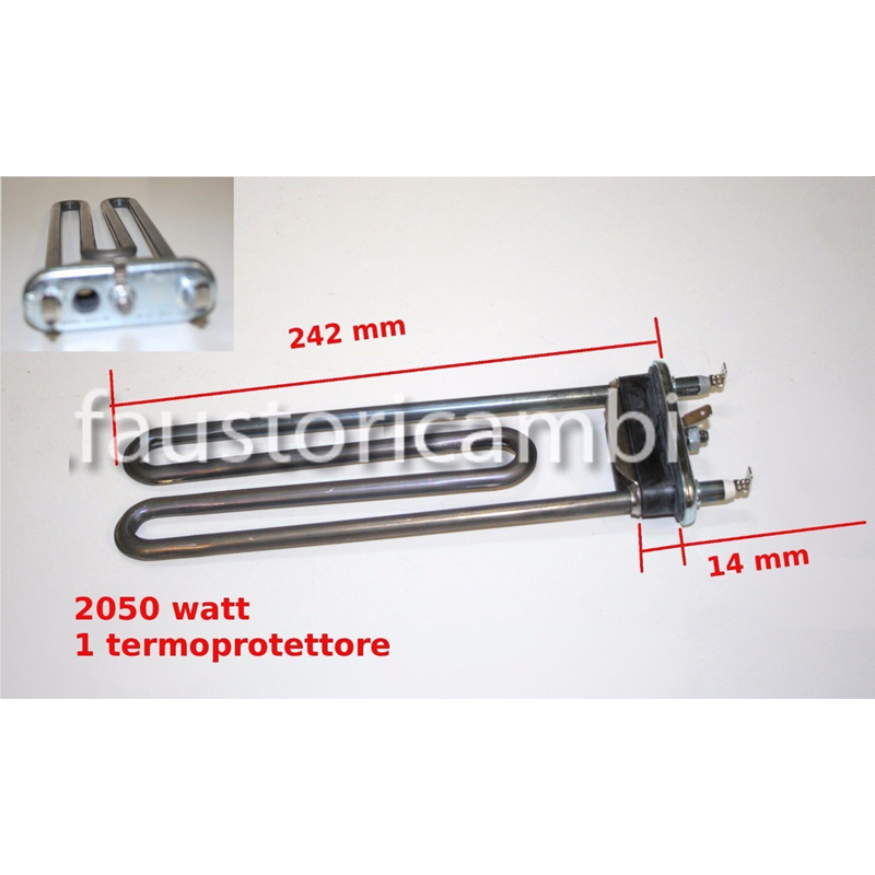 IRCA RESISTANCE WASHING MACHINE 2050 WATT Ø 8 mm 230V + HOLE NTC ...