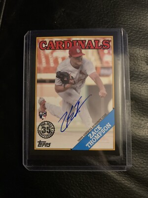 Zack Thompson 2023 Topps Series 1 Rookie Auto 1988 Black St. Louis /199 ...