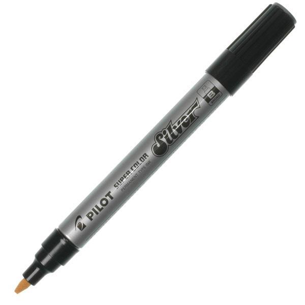 2 X Pilot Super Color Metallic Broad Silver Paint Permanent Marker Pen ...