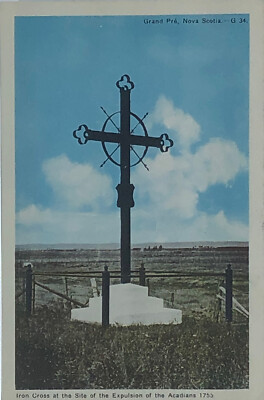 Postcard NS Grand Pre Iron Cross at the Site of the Expulsion the ...