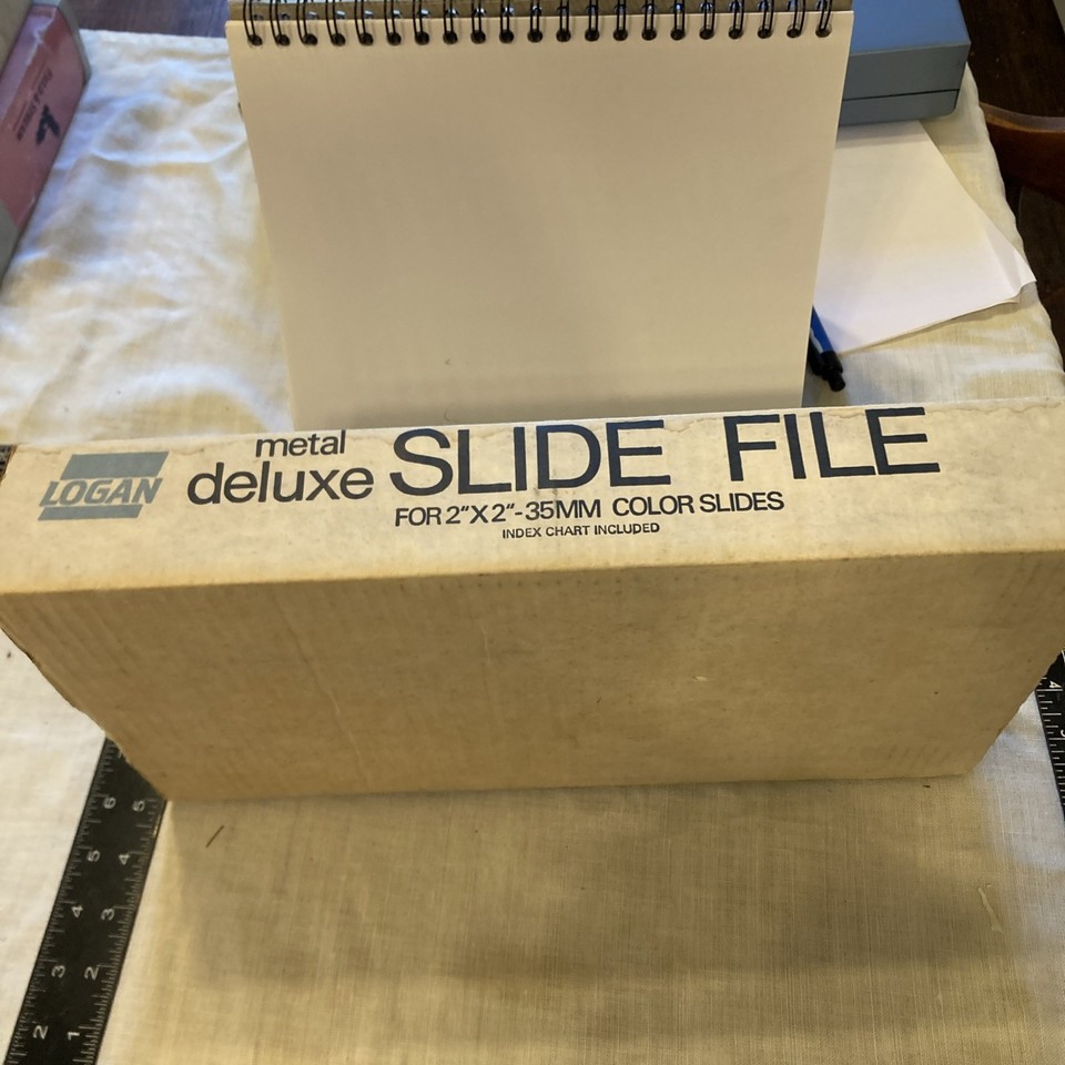 Vintage Logan Metal Deluxe 2x2” 35mm Slide File no.115 new old in ...