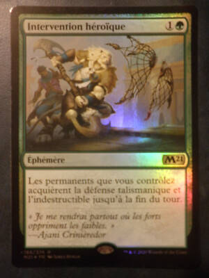 mtg magic m21 2021 heroic intervention héroique FOIL FRENCH vf fr 4 ...