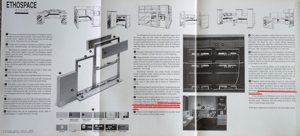 HERMAN MILLER ETHOSPACE 24"Wx 16"H Wall White Glass Transluant Tile for ...