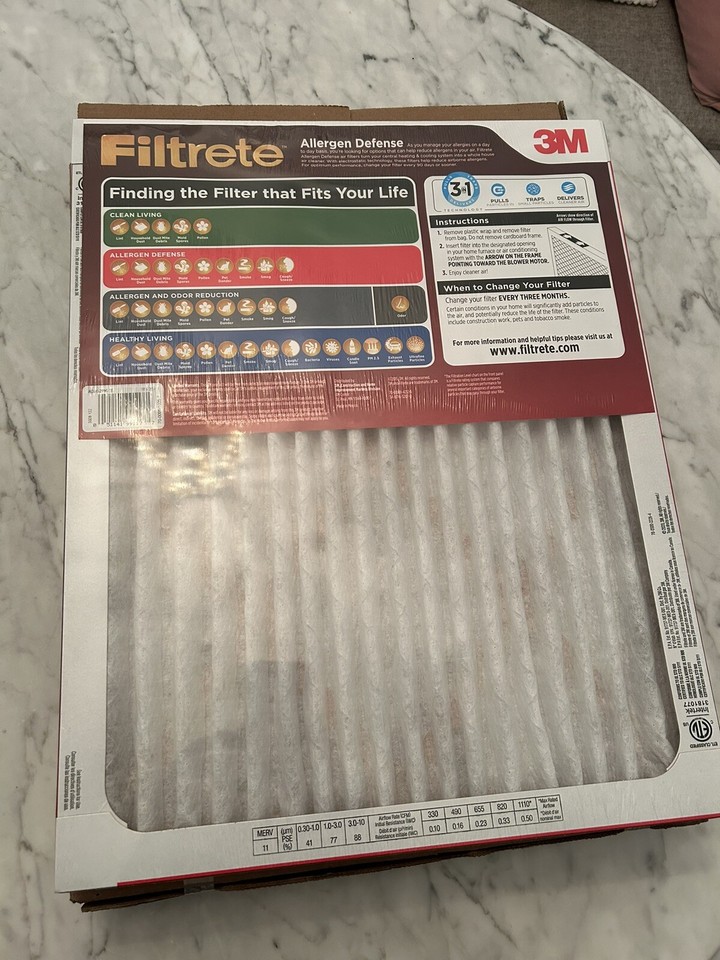 3M Filtrete 16x20x1 Air Filter MPR 1000 Micro Allergen Defense 2-Pack ...