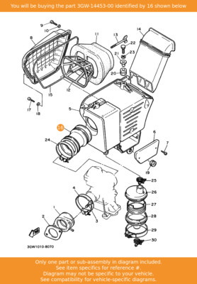 YAMAHA Joint, Air Cleaner 1, 3GW-14453-00 OEM SR500 SR400 | eBay UK