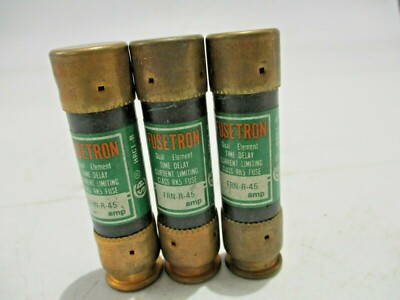 NEW LOT OF 3 BUSSMANN FUSETRON FRN-R-45 45A/AMP FUSE | eBay