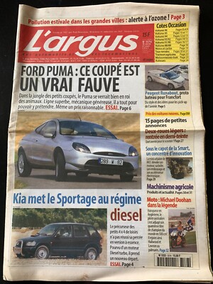 L'ARGUS du 21/08/1997; Ford Puma coupé/ Kia/ Michael Doohan/ Runabout ...