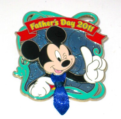 LE Disney Pin Mickey Father's Day Hanging Mens Tie Swirls Iridescent ...