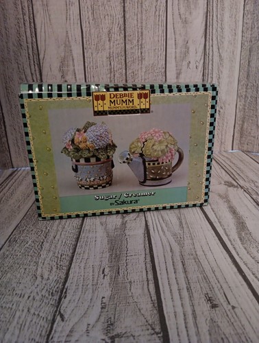 Debbie Mumm Sakura Flower Pot and Watering Can Sugar and Creamer Set w ...