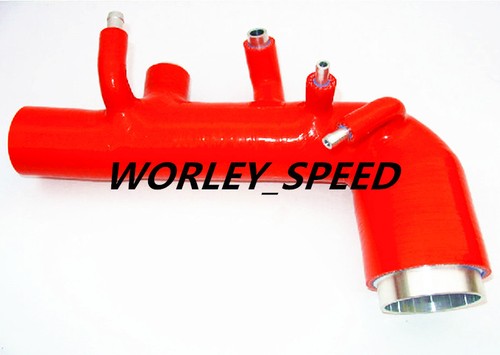 Red Worley Induction Intake Pipe For Aftermarket Subaru WRX/STi GDB/GDA ...