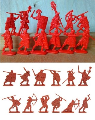 LAD Flat Toy Soldiers ROMANS AND BARBARS 2 sets (24 figures) Scale 1:32 ...