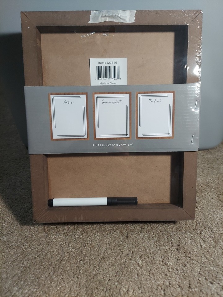 3 Piece Functional Dry Erase Boxtop Set Marker Included Brown Frame | eBay