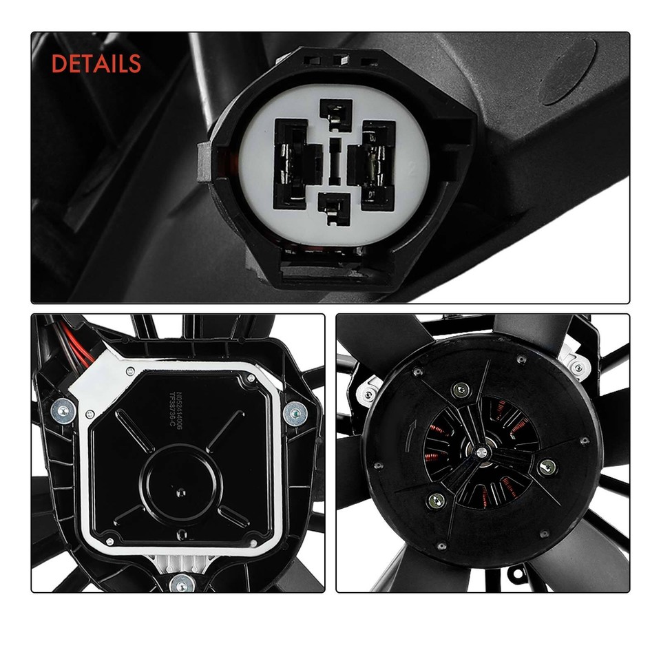 Radiator Cooling Fan with Shroud Assembly for Jaguar XJ 2010-2019 XF 13 ...