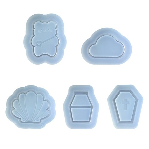 Shiny Glossy Geometry Cartoon Pattern Silicone Epoxy Resin Mold DIY ...