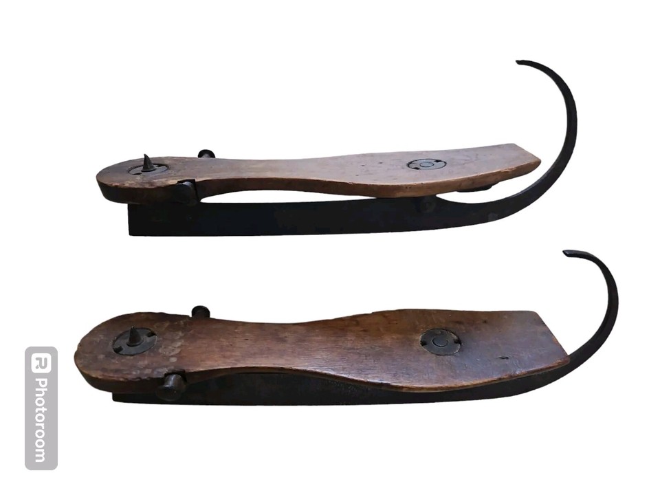 Antique Kleine's Newark N.J. 1800s Wood & Steel Ice Skates Excellent ...